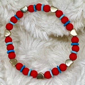 Texas Rangers Baseball and Independence Day Bead Bracelets - Etsy