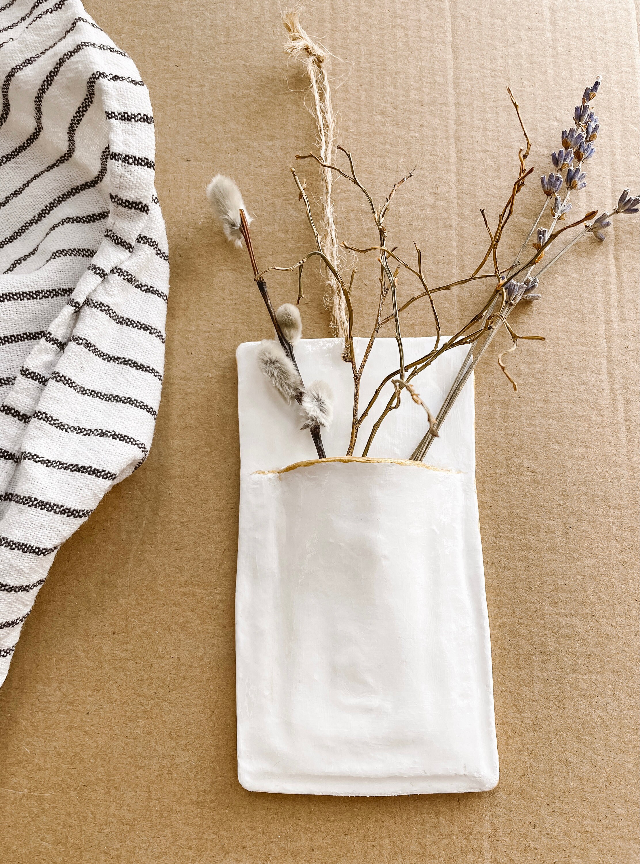 Handmade Ceramic Pocket for Dry Flowers Clay Wall Hanging - Etsy