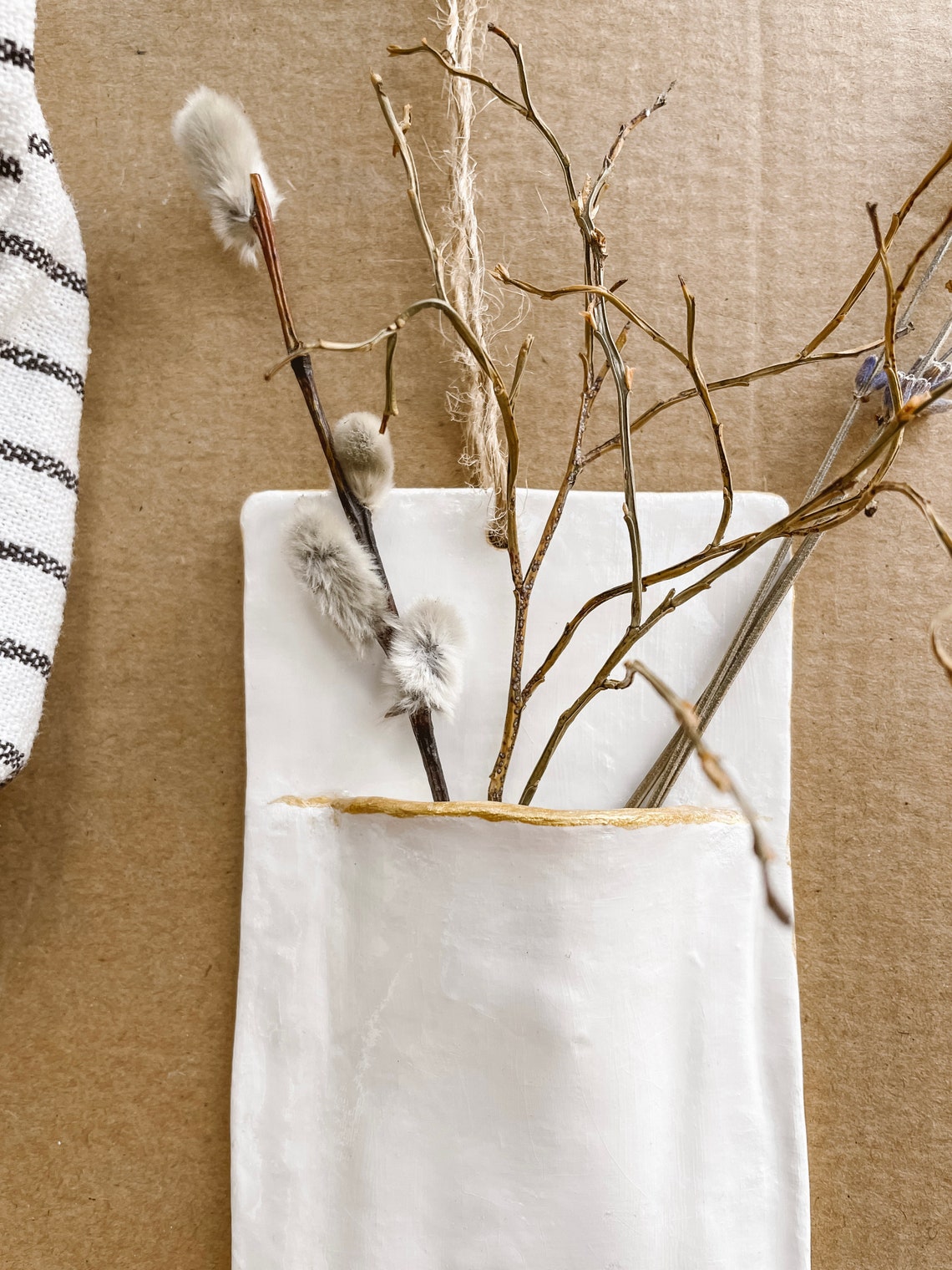 Handmade Ceramic Pocket for Dry Flowers Clay Wall Hanging - Etsy