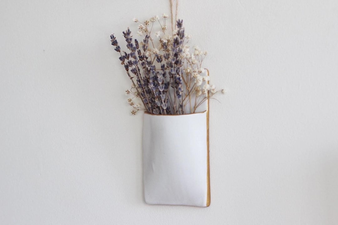 Handmade Ceramic Pocket for Dry Flowers | Clay Wall Hanging - Etsy