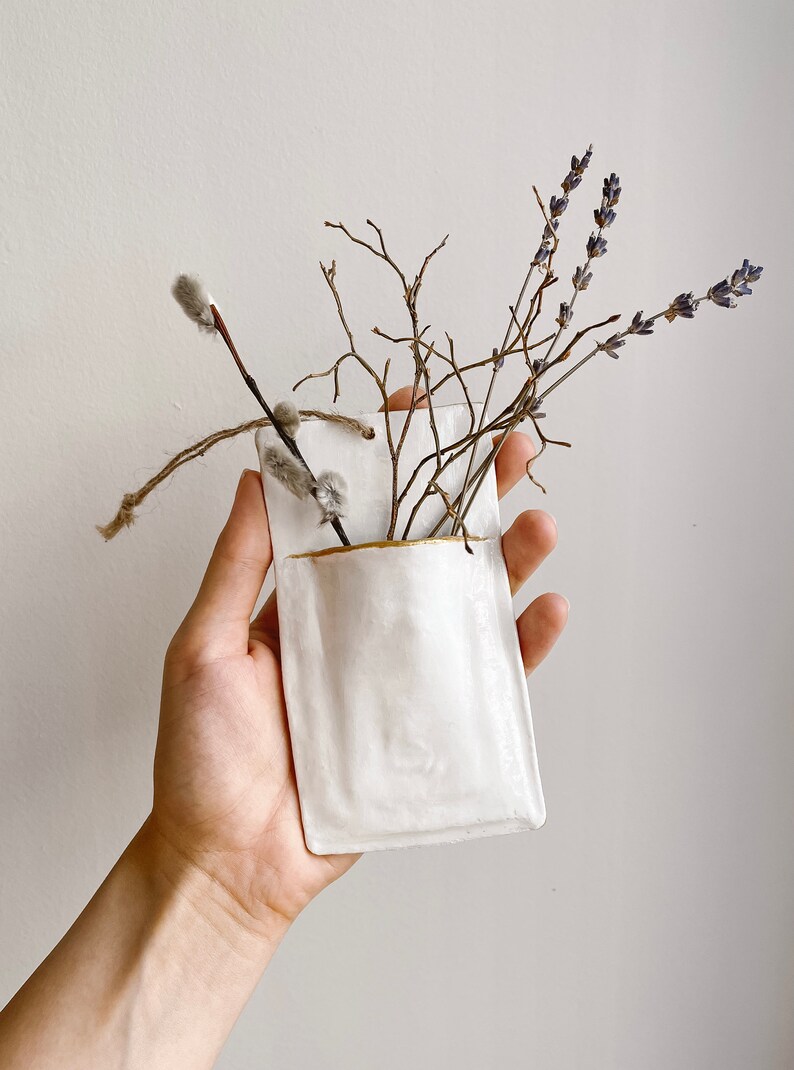 Handmade Ceramic Pocket for Dry Flowers Clay Wall Hanging - Etsy