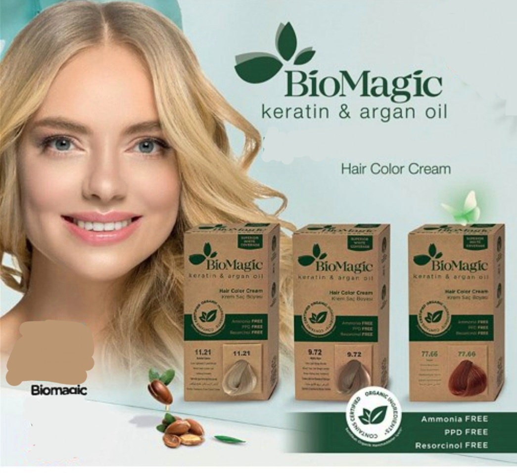 Biomagic Permanent Hair Color, Keratin & Argan Oil Line, Ammonia FREE ...