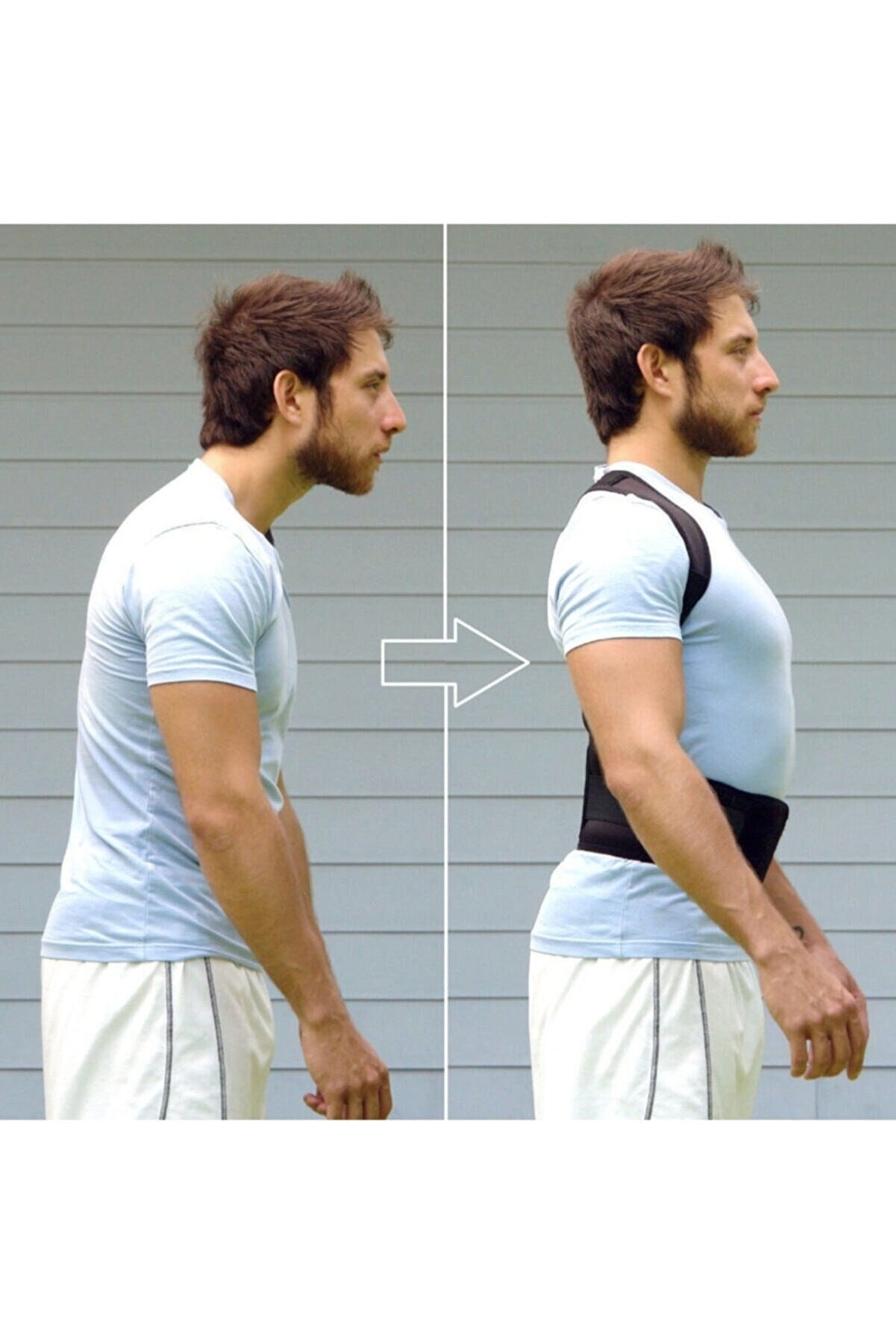 Corset, Posture Corrector, Unisex Black Medical Corset Orthopedic Anti ...