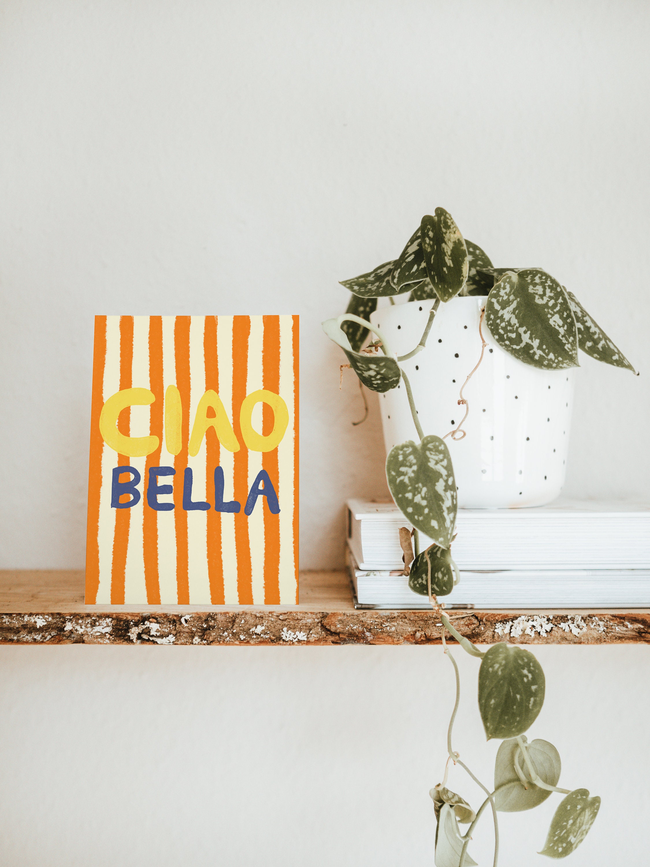 Postcard Cioa Bella / Italy Quote / Summer / Typography / Modern - Etsy