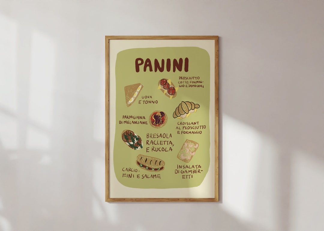 Poster Panini Illustration / Art Print / Dolce Vita / Italy, Kitchen ...