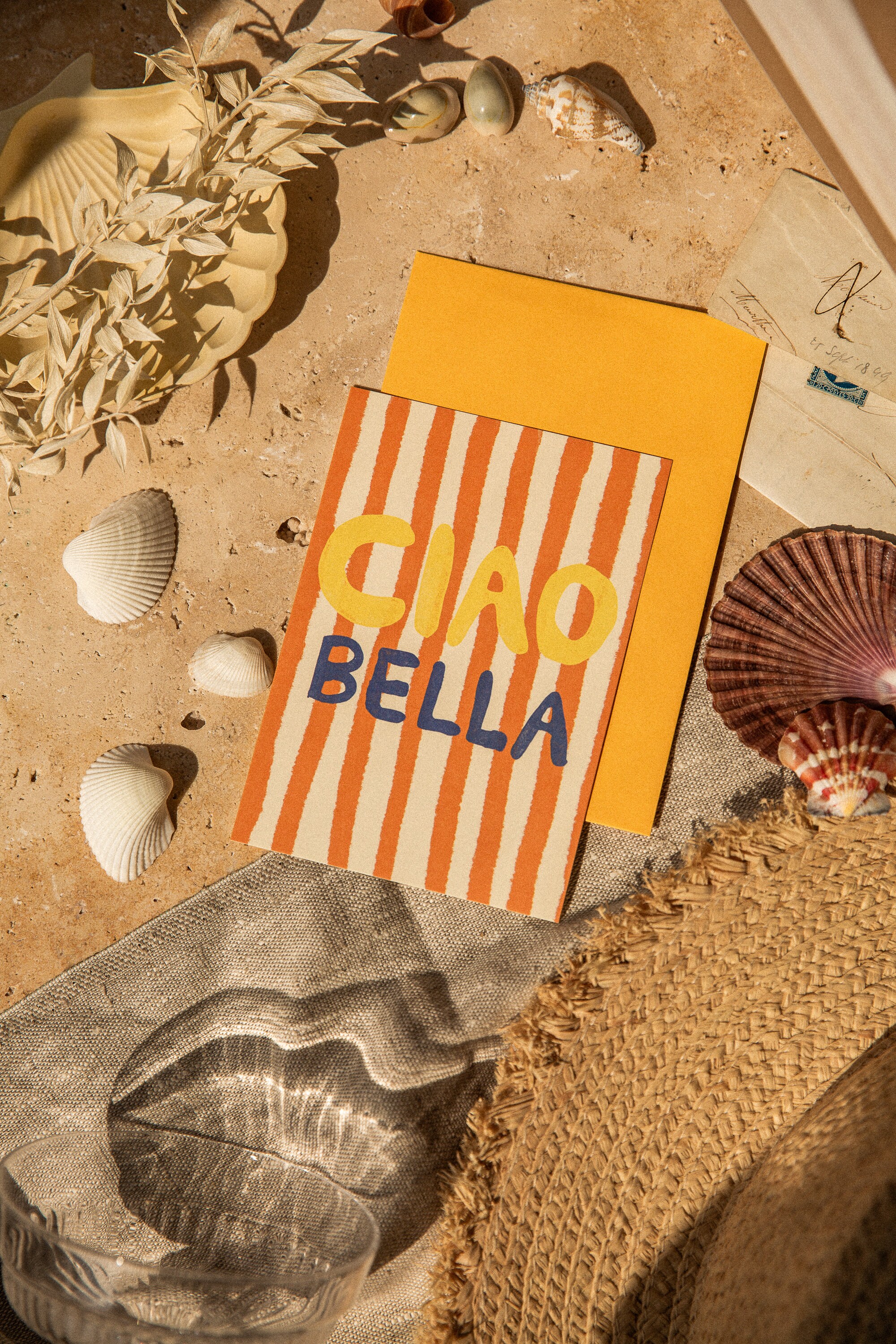 Postcard Cioa Bella / Italy Quote / Summer / Typography / Modern - Etsy
