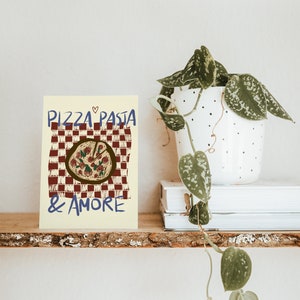 Postcard Pizza Pasta & Amore Illustration / Dolce Vita / - Etsy
