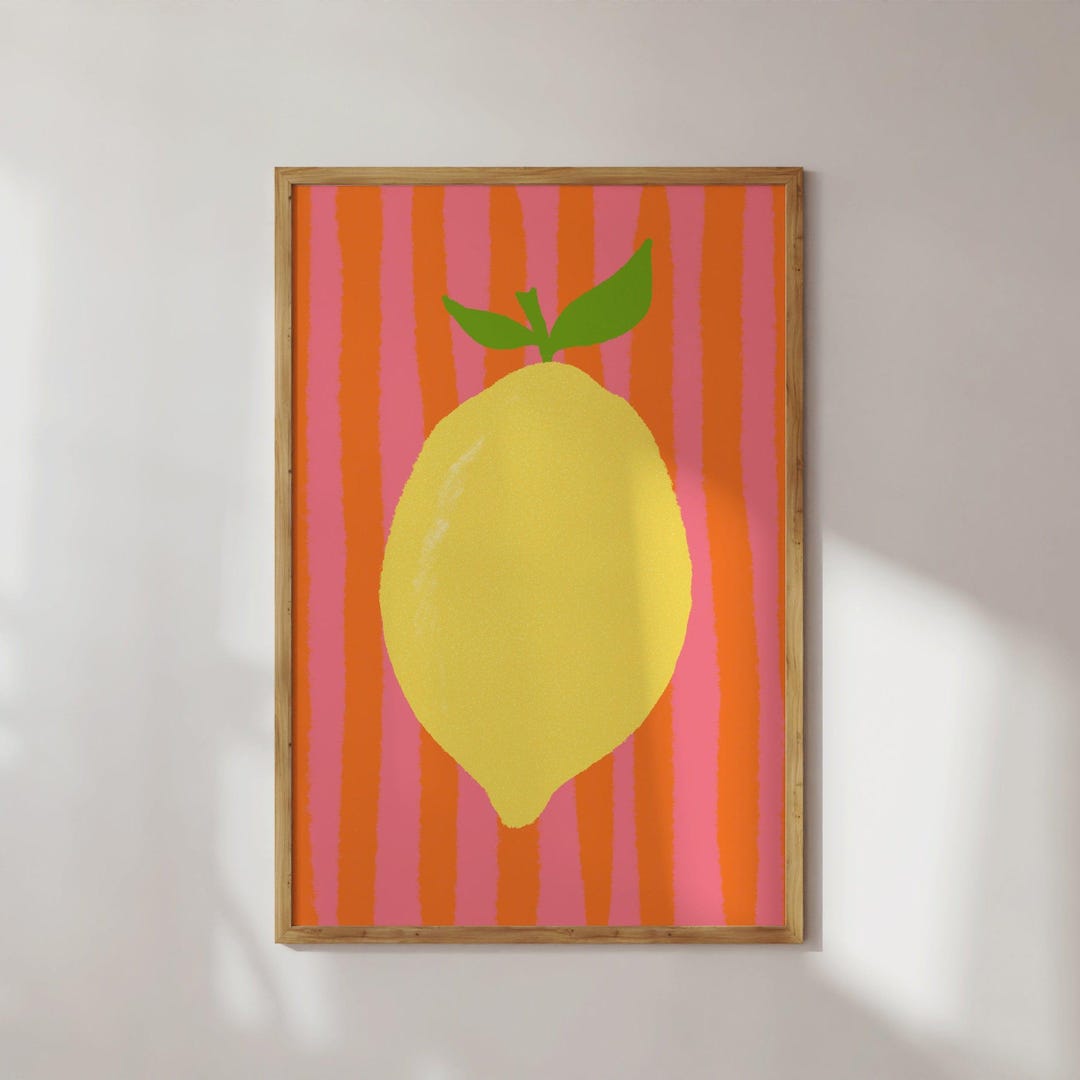 Poster Limone Pink / Art Print / Lemon - Etsy