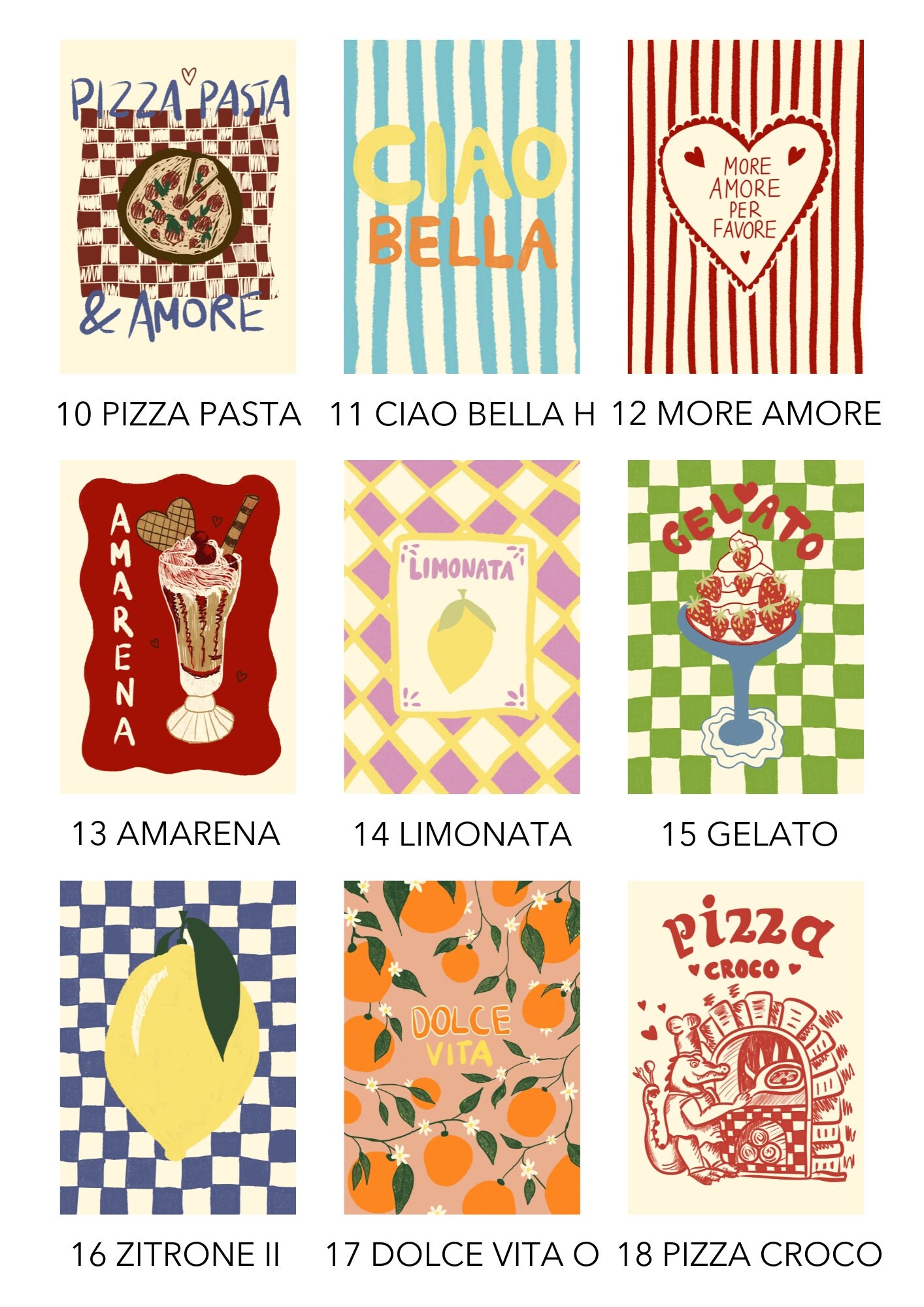 Large Postcard Set Italy Personalizable for Weddings Celebrations ...