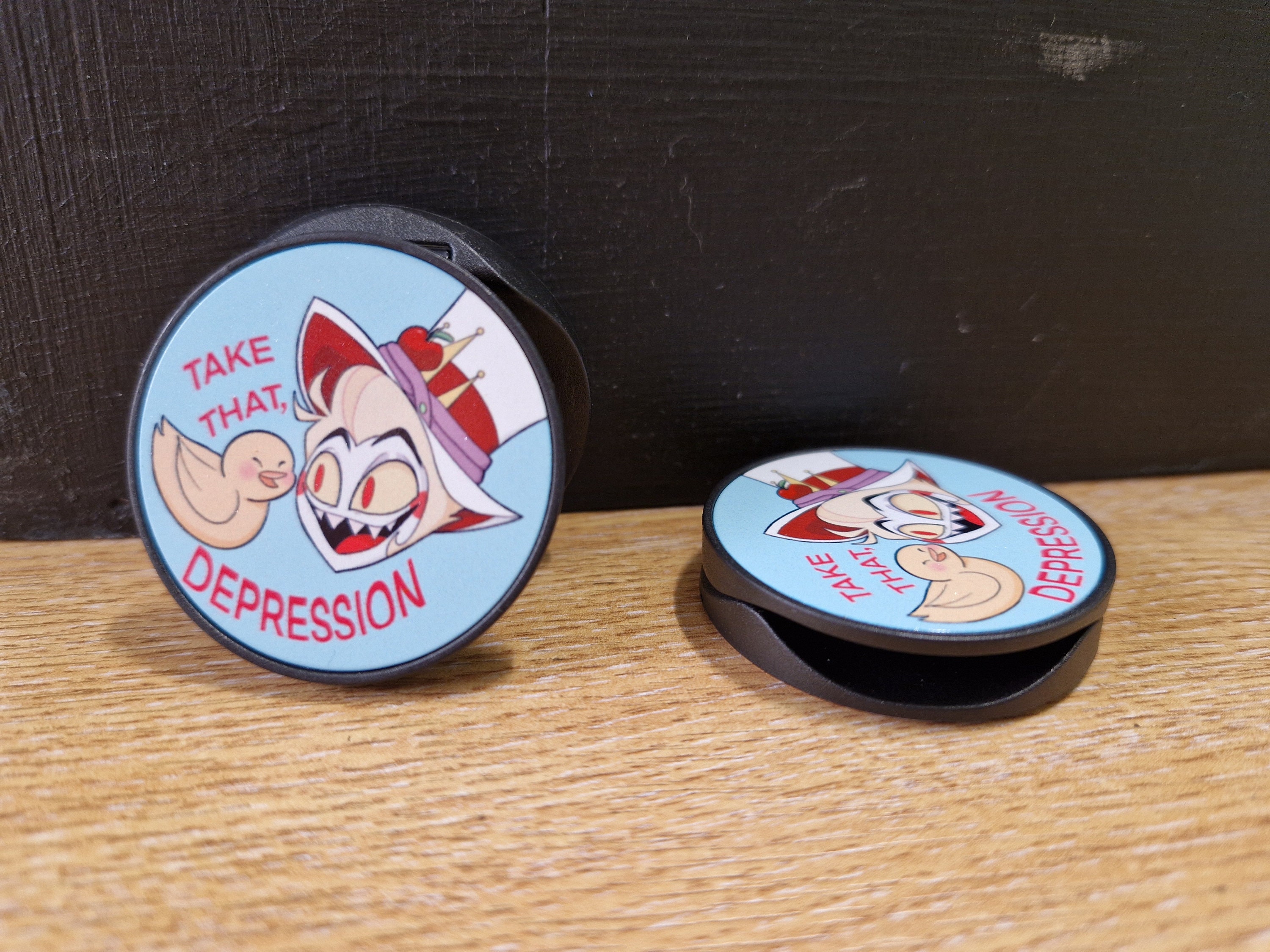 Lucifer Hazbin Hotel Phone Tablet Grip Take That Depression - Etsy ...