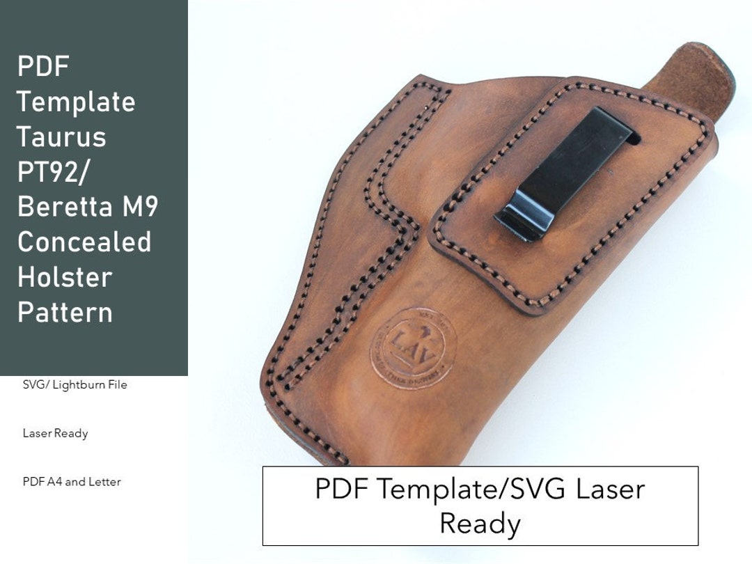 PDF Template Taurus Pt92_beretta M9 Concealed Holster Pattern SVG - Etsy