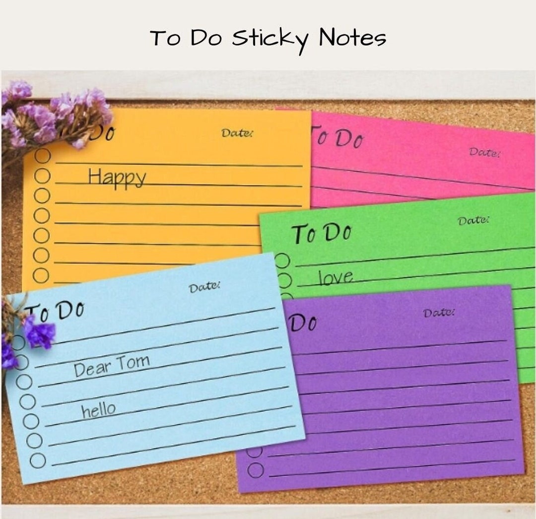 To Do List Sticky Notes, Sticky Notes With Lines, Bright Self-stick ...