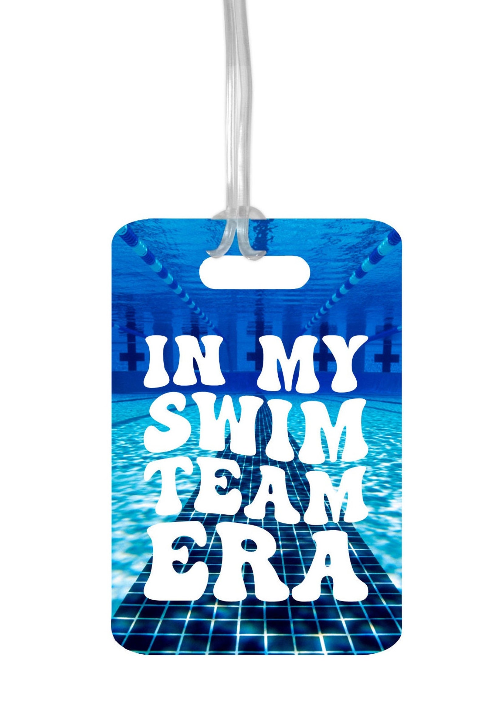 PERSONALIZED SWIM Bag TAG. in My Swim Team Era With Pool. - Etsy