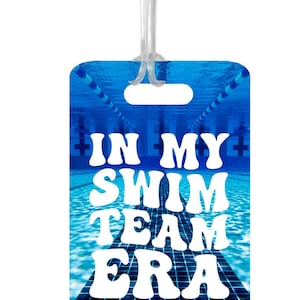 PERSONALIZED SWIM Bag TAG. in My Swim Team Era With Pool. - Etsy