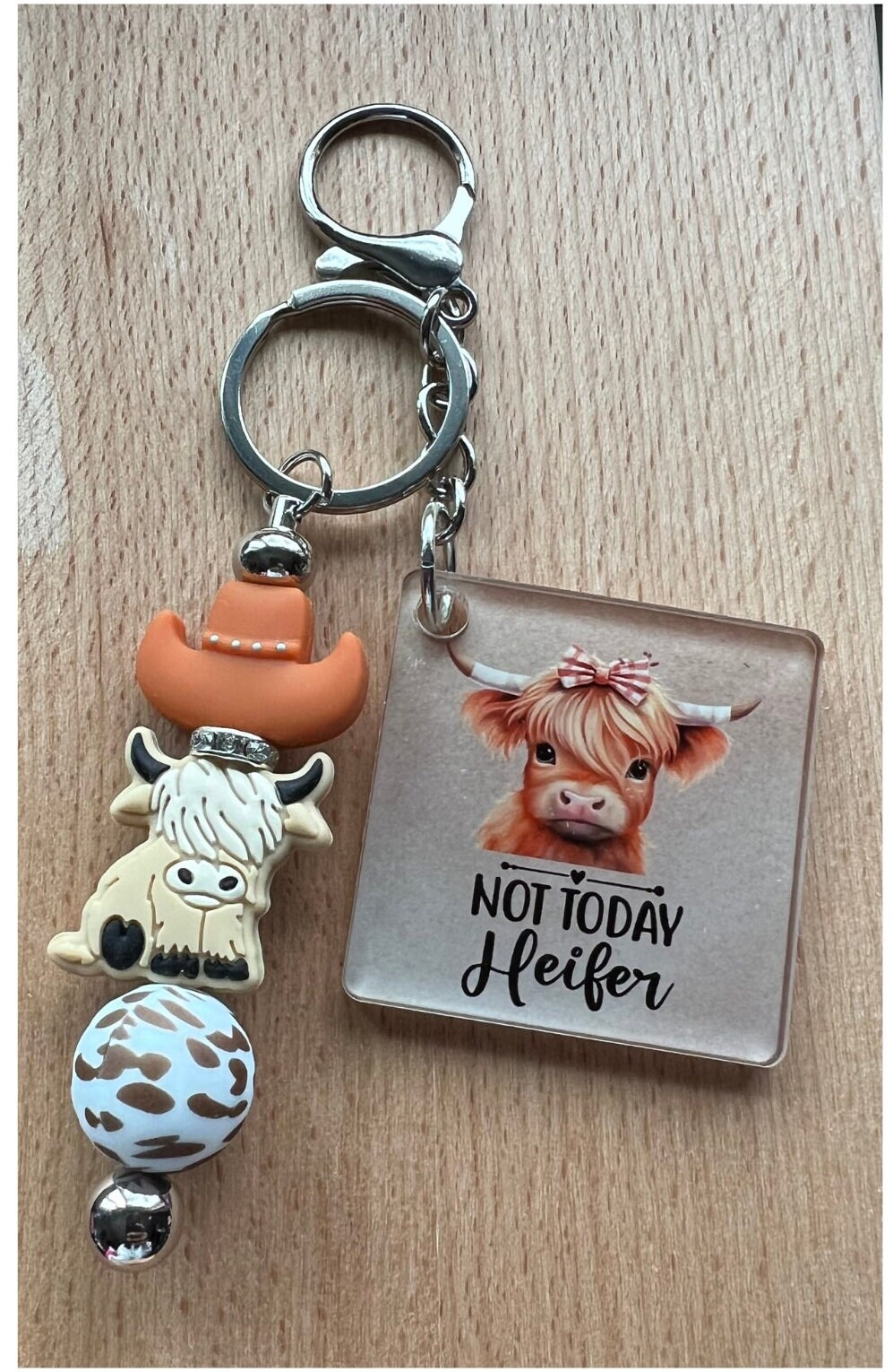 Beaded Highland Cow Keychain - Etsy