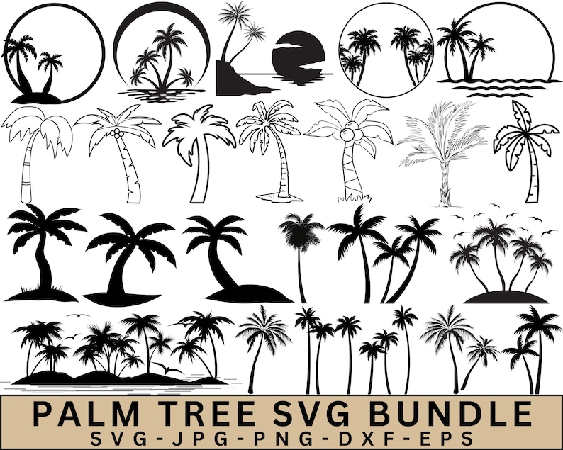 Palm Tree SVG Bundle,palm Tree PNG Bundle,beach Life Svg,palm Tree ...