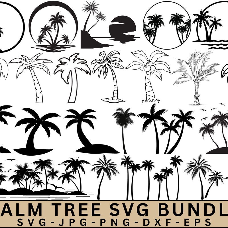Palm Tree Svg - Etsy