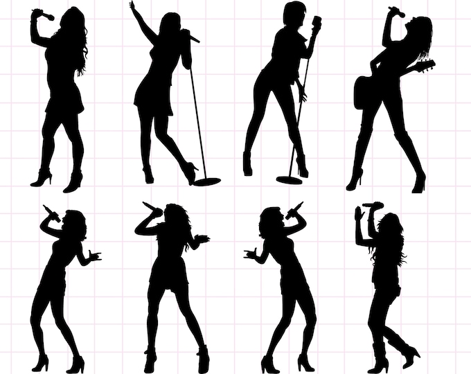 Singer Svg, Singing People Svg, Clipart, Silhouette, Dxf, Cricut, Music ...