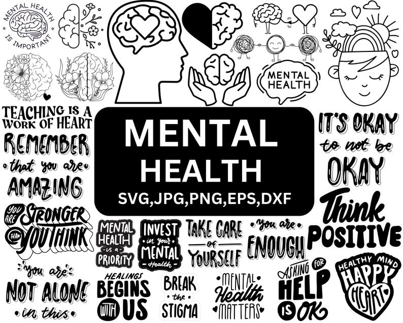 Mental Health SVG Bundle, Mental Health Awareness, Motivational SVG ...