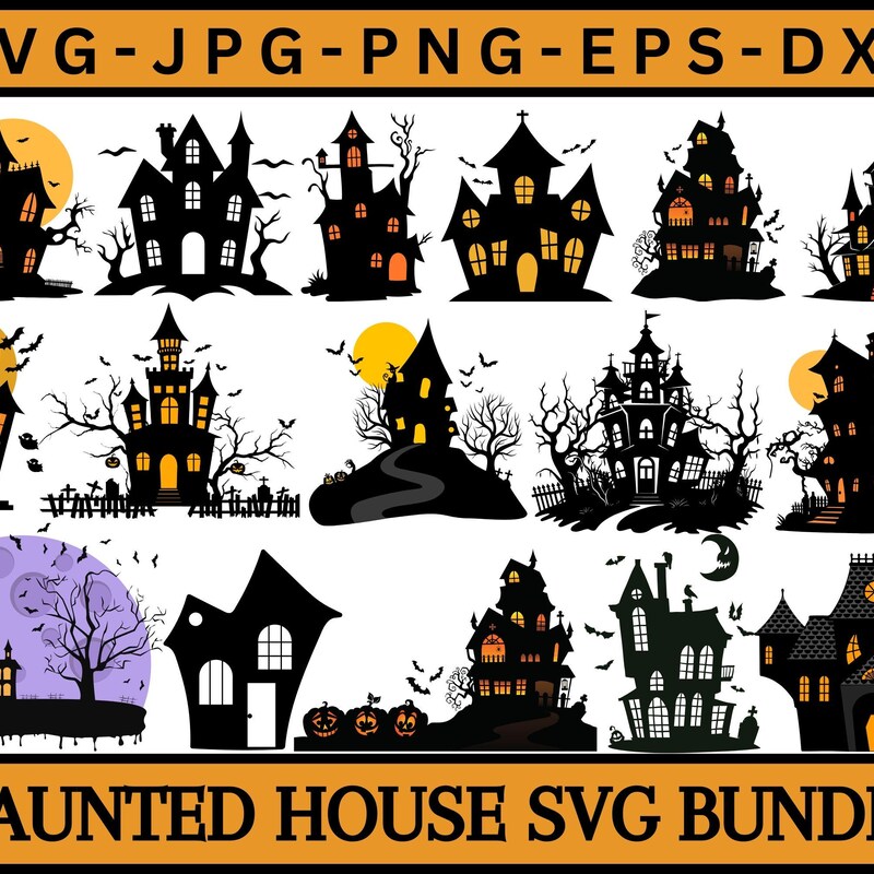 Haunted House Svg - Etsy
