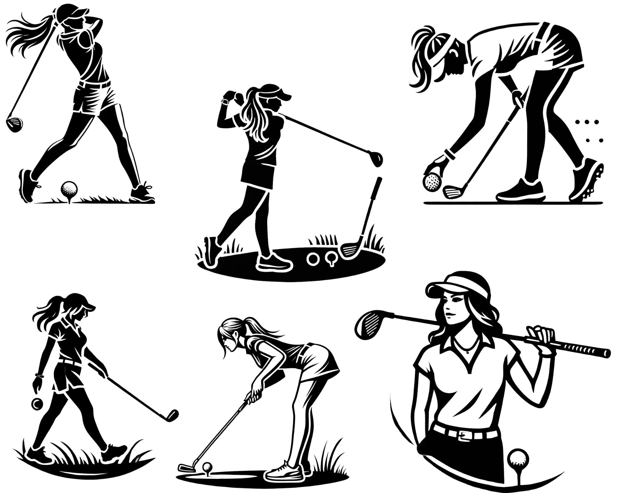 Female Golfer SVG Bundle: Golf Mom Design, Cricut Cut Files - Etsy