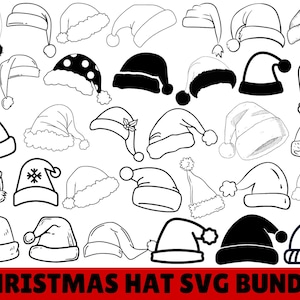 Santa Hat Svg,christmas Hat Svg,christmas Svg File,santa Hat Silhouette ...