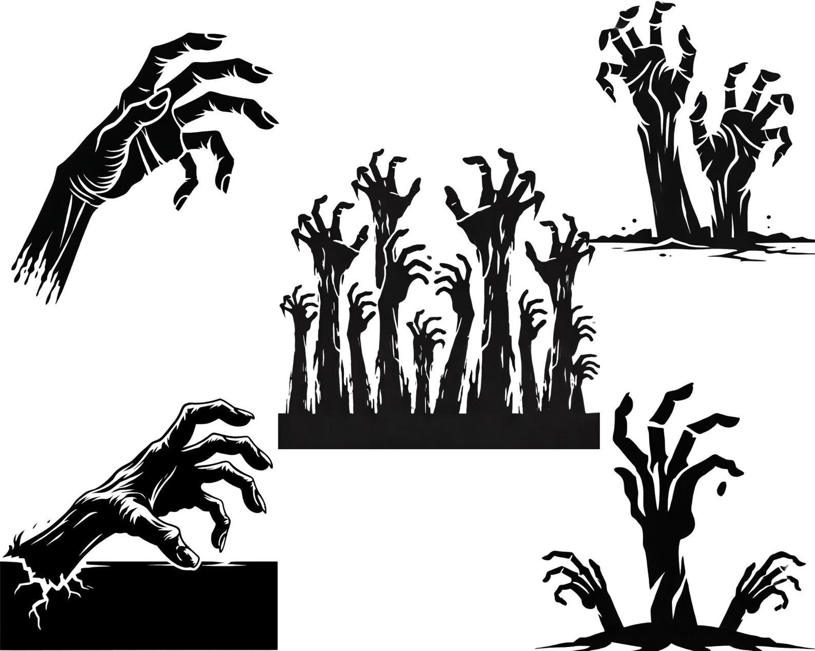 Zombie SVG | Zombie Hands Silhouette | Halloween SVG | Zombie Bundle ...