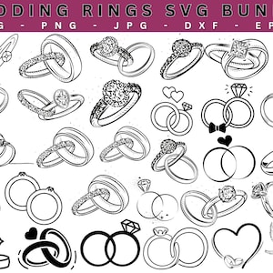 Marriage Rings Svg Bundle,ring Svg,wedding Svg,engagement Ring Svg ...
