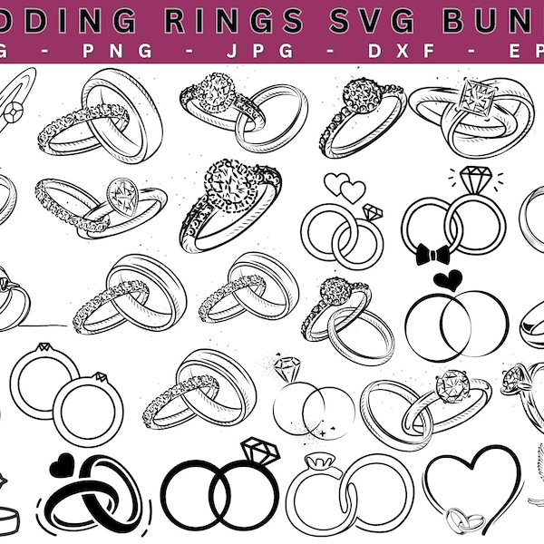 Wedding Two Rings Svg - Etsy