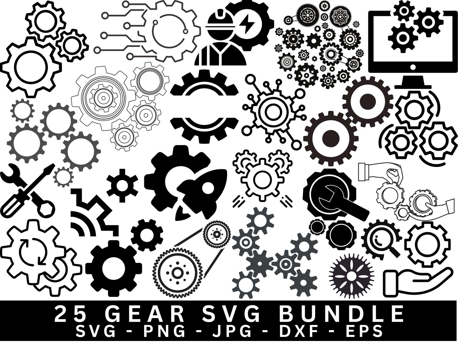 Gears SVG Bundle,gears SVG Cut Files for Cricut,gears Clipart,gears Cut ...