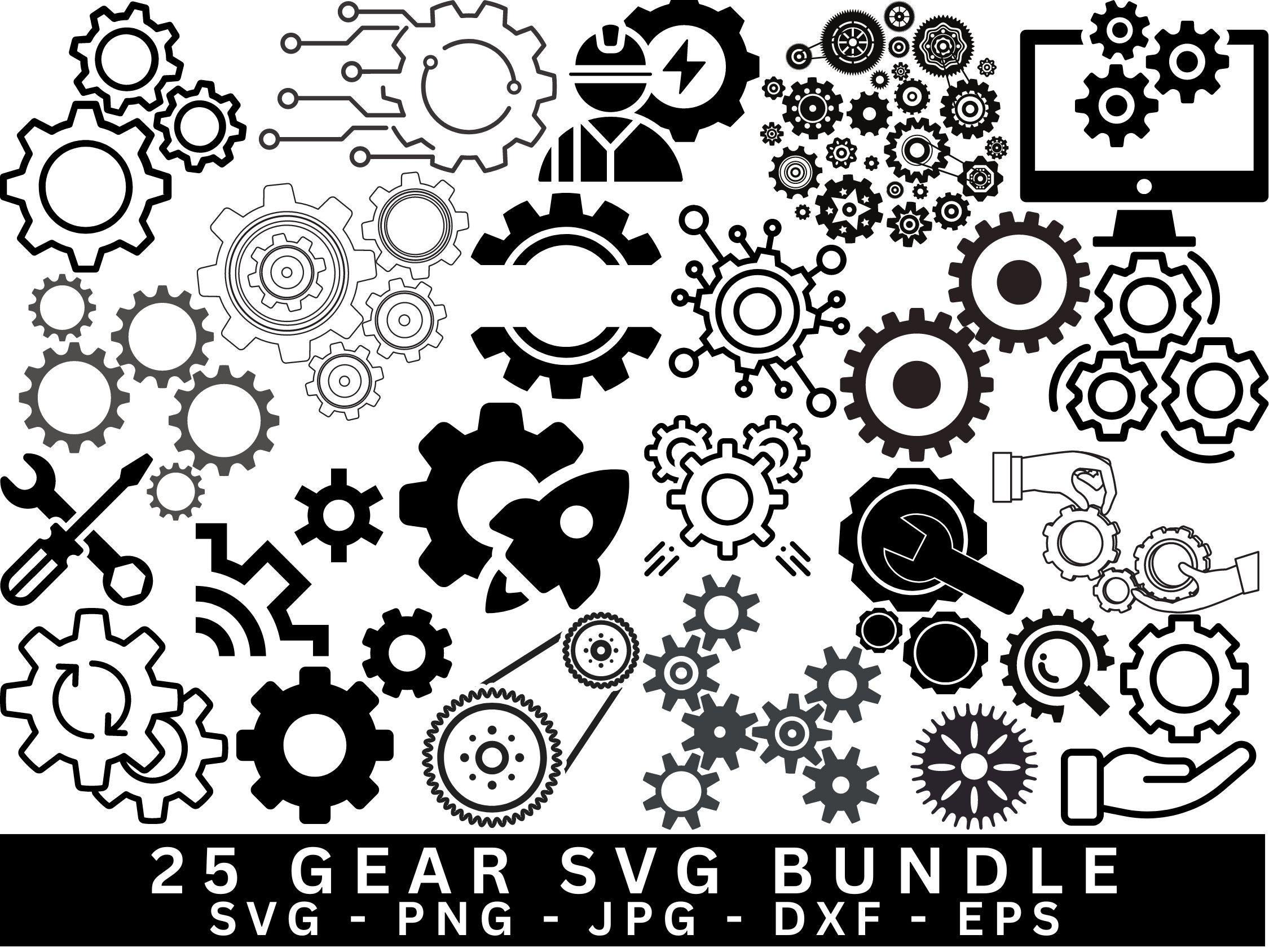 Gears SVG Bundle,gears SVG Cut Files for Cricut,gears Clipart,gears Cut ...
