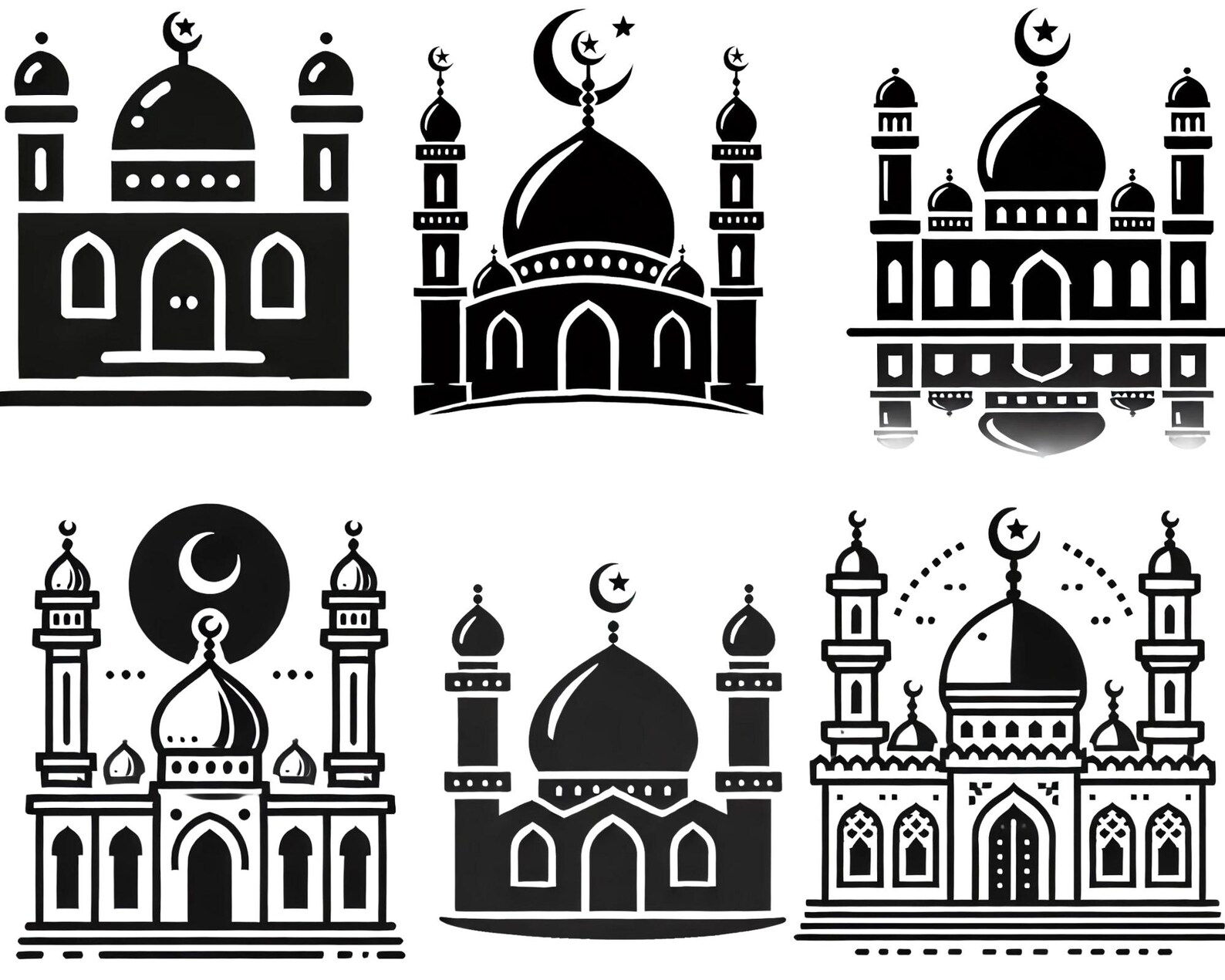 Mosque SVG, Islamic Clipart, Mosque Vector Design, Eid Mubarak Cricut ...