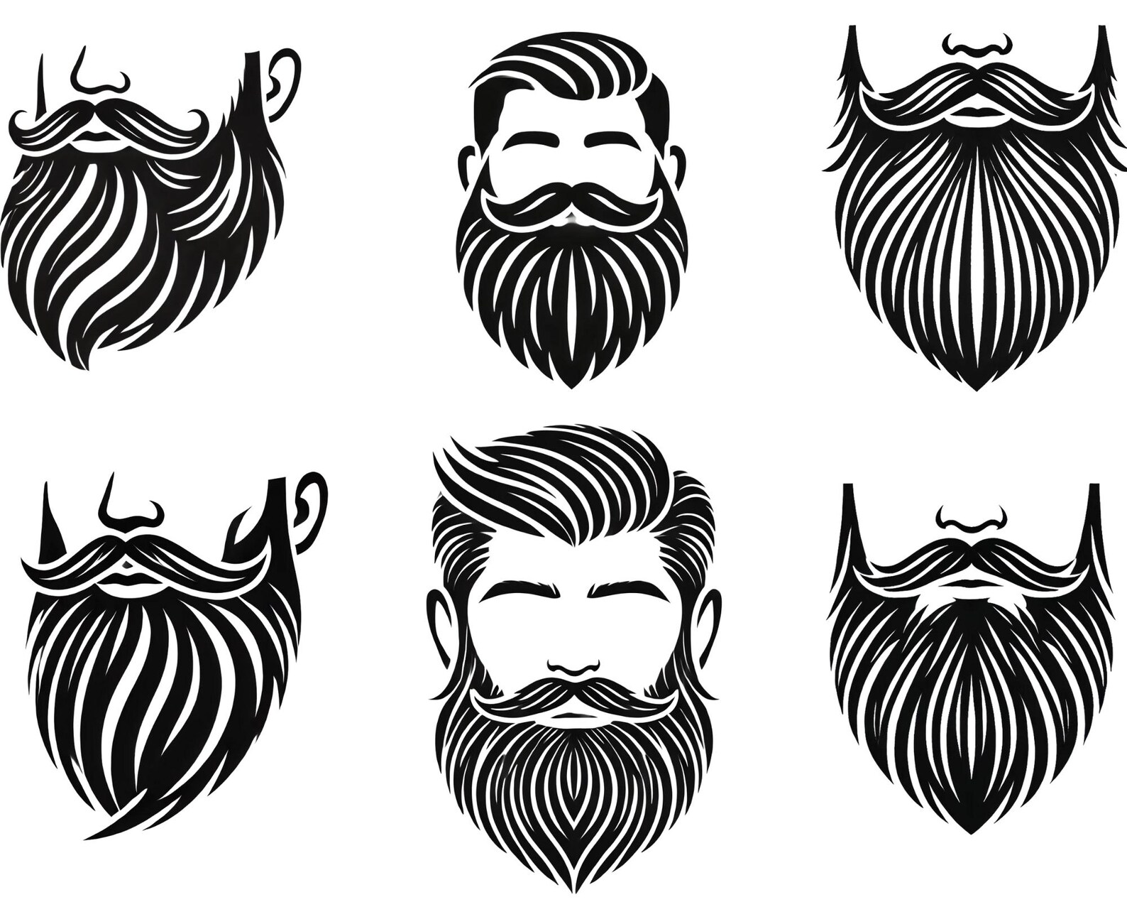 Afro Bearded Man SVG Black Man Beard Cut File for Cricut Barber ...