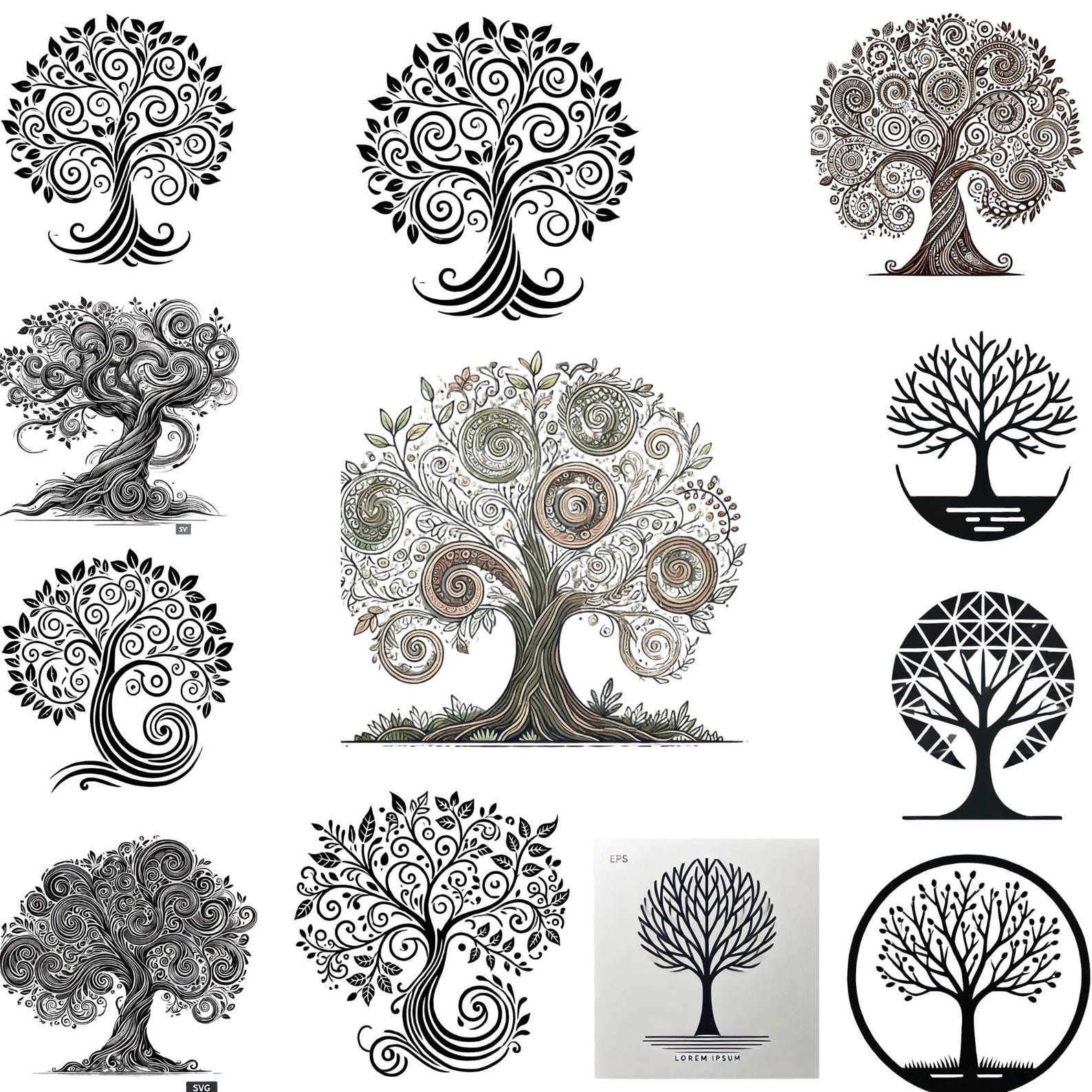 Tree SVG Elegant Tree Design Perfect for Crafts & Home Decor - Etsy