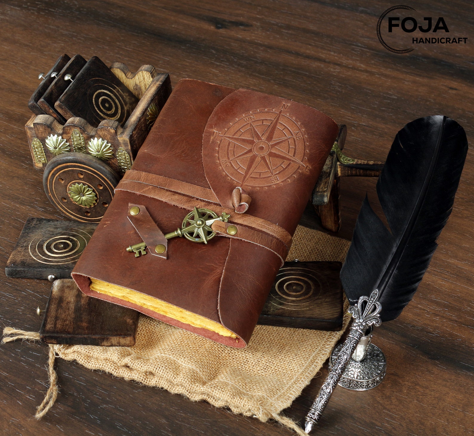 Compass Vintage Leather Journal Antique Handmade Leather - Etsy