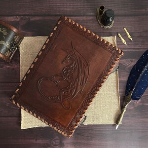 Celtic Dragon Leather Journal, Dragon Leather Notebook, Handmade ...