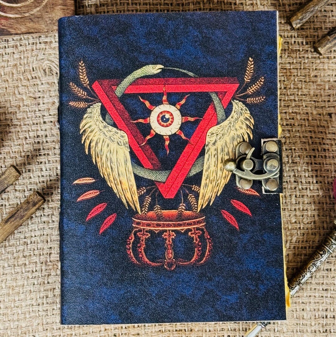 Leather Grimoire Journal: Third Eye, Deckle Edge, Antique Paper - Etsy
