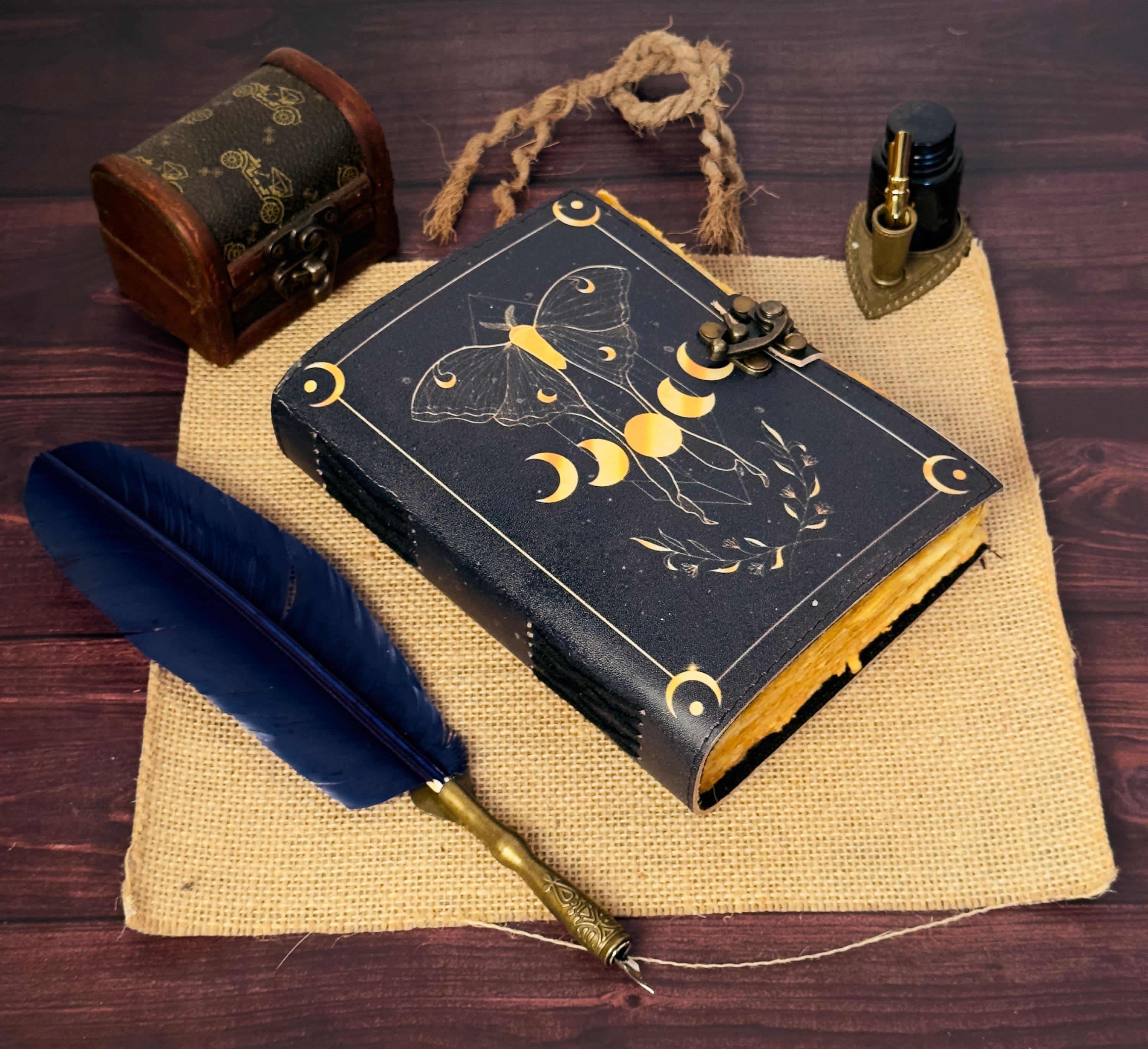 Blank Spell Book of Shadows Journal With Lock Clasp Vintage Handmade ...
