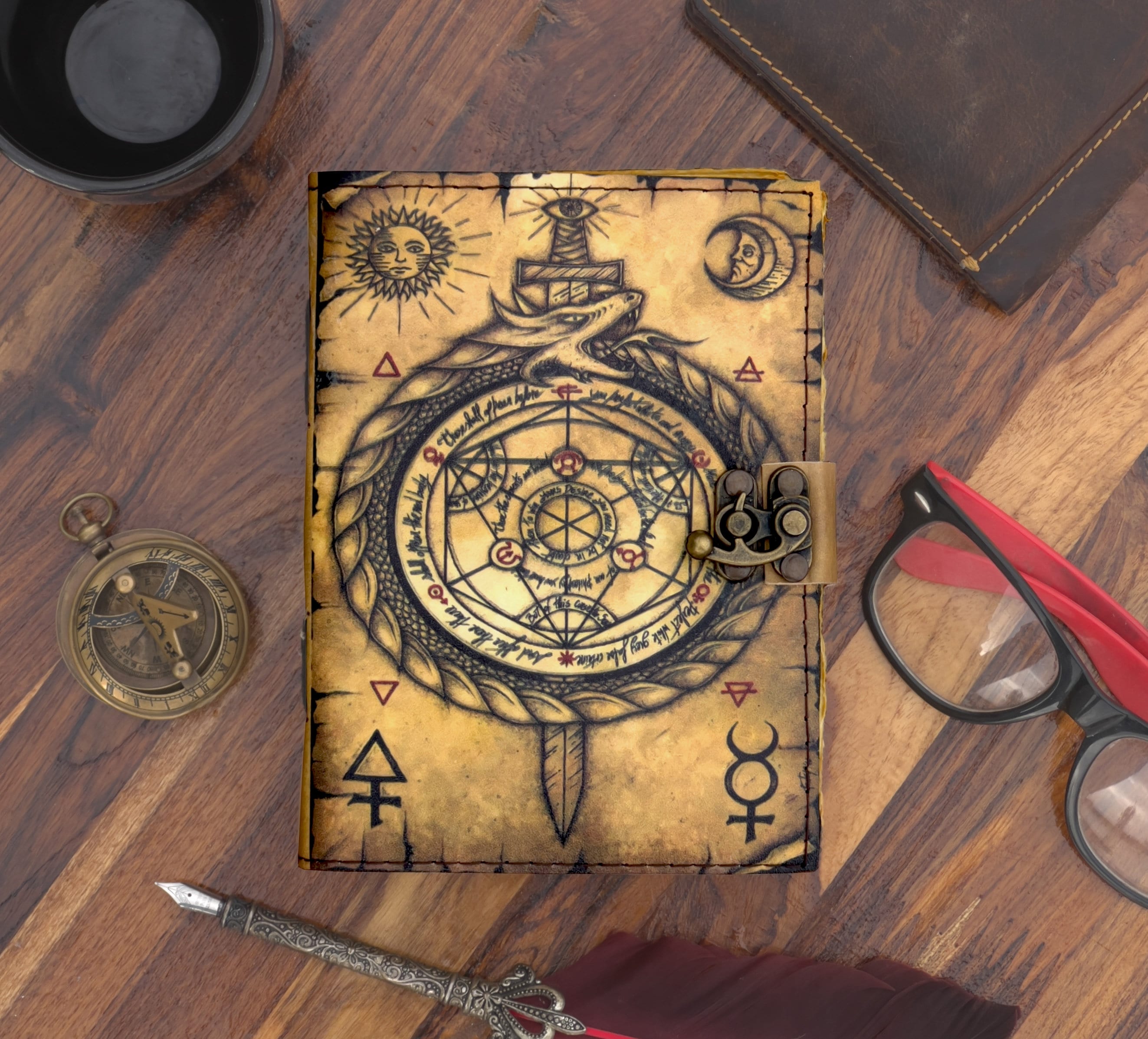 Blank Spell Book of Shadows Leather Journal Witchcraft Supplies Witch ...