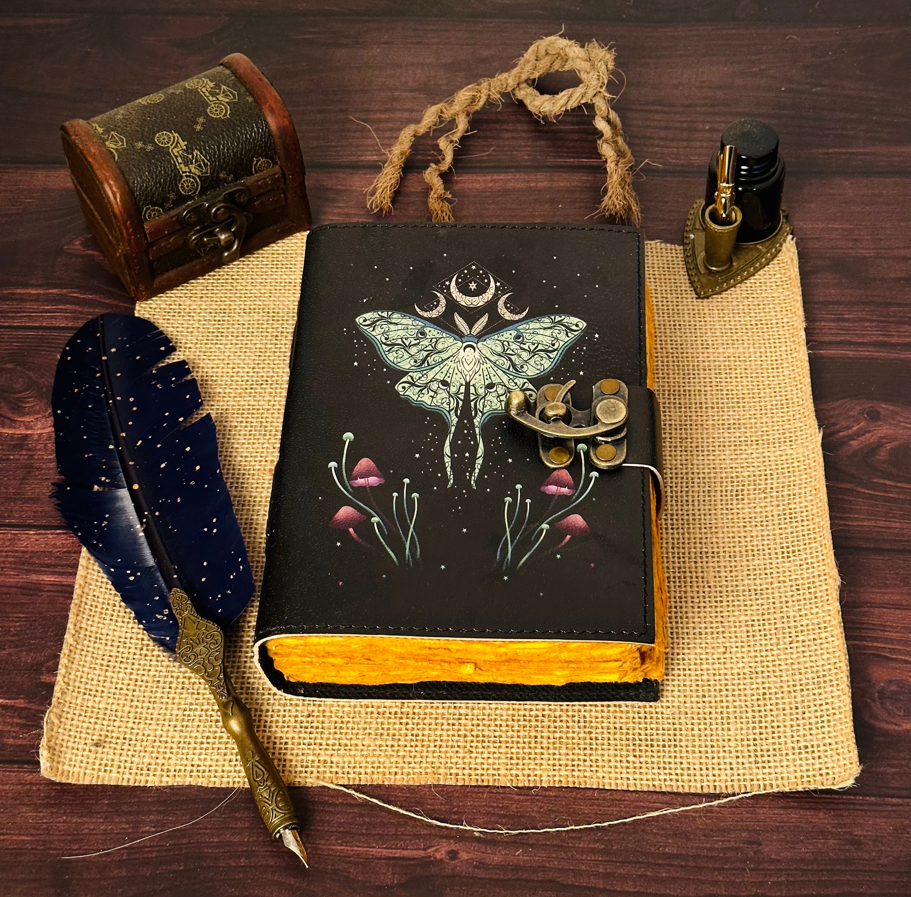 Blank Spell Book of Shadows Journal With Lock Clasp Vintage Handmade ...
