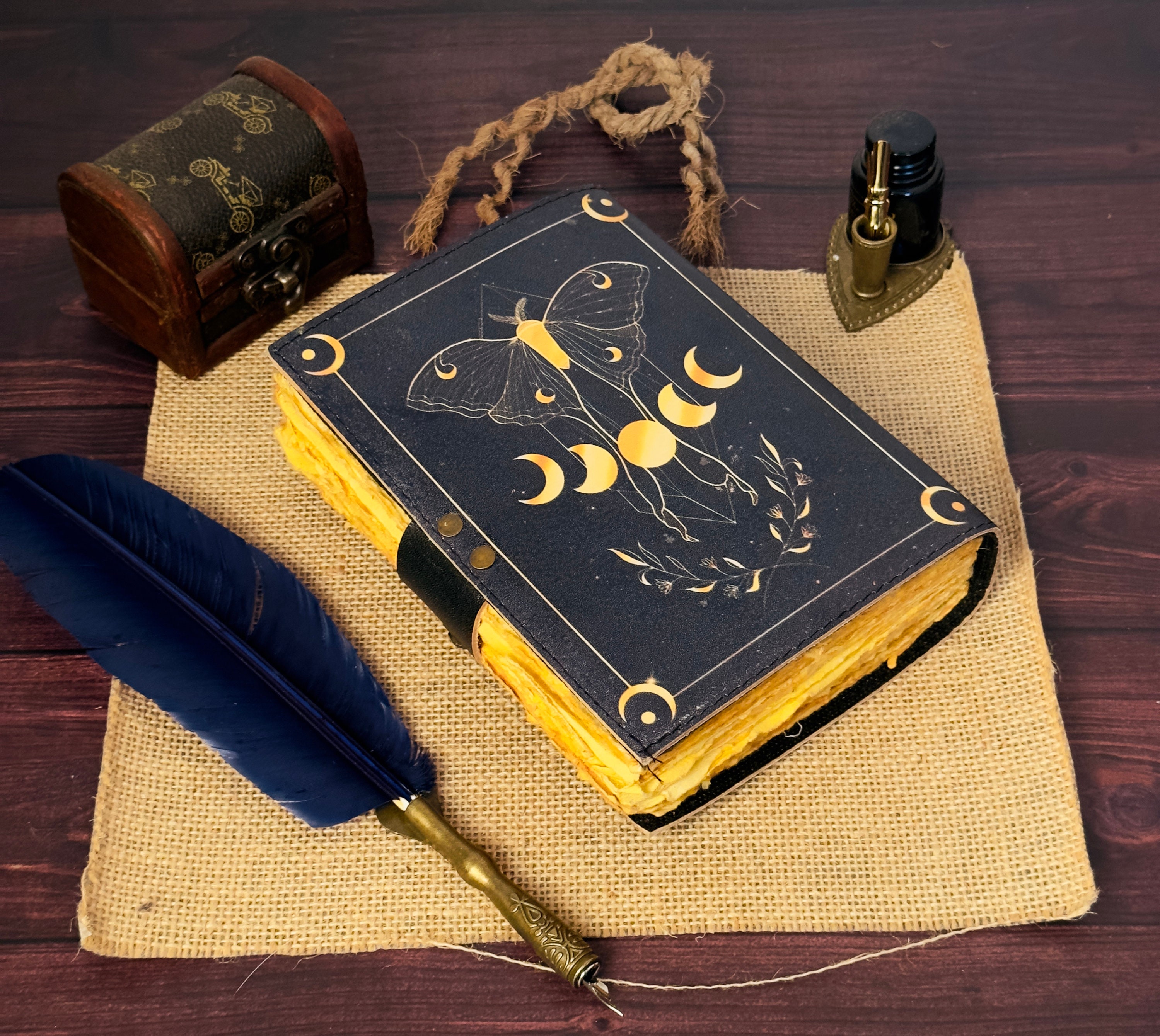 Blank Spell Book of Shadows Journal With Lock Clasp Vintage Handmade ...