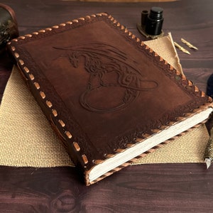 Celtic Dragon Leather Journal, Dragon Leather Notebook, Handmade ...