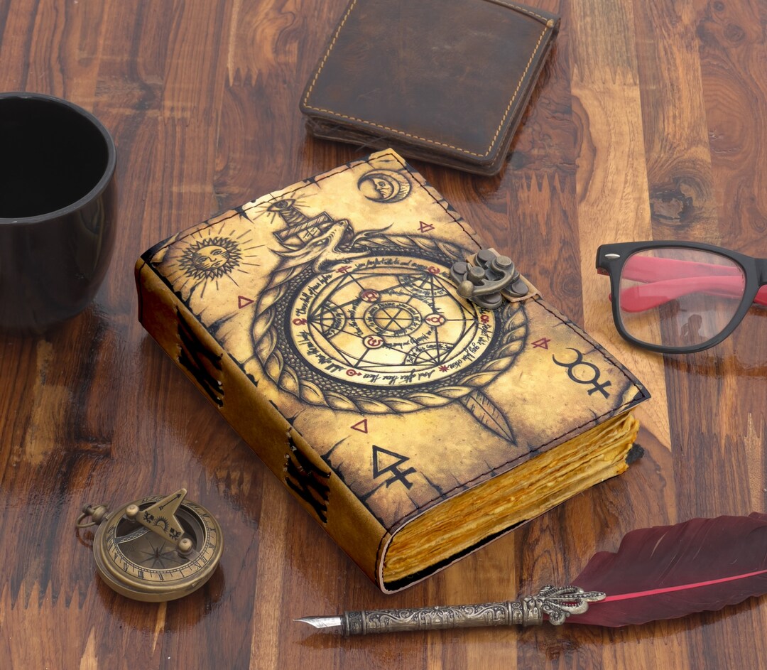 Blank Spell Book of Shadows Leather Journal Witchcraft Supplies Witch ...