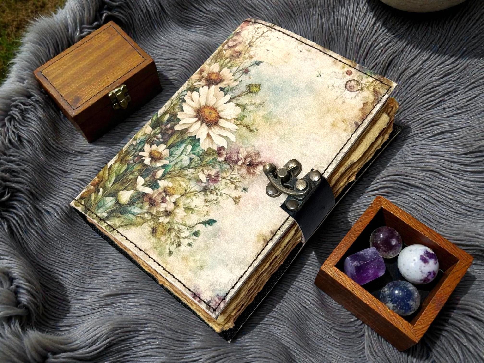 Leather Grimoire Book of Shadows, Handmade Witchcraft Spell Journal ...