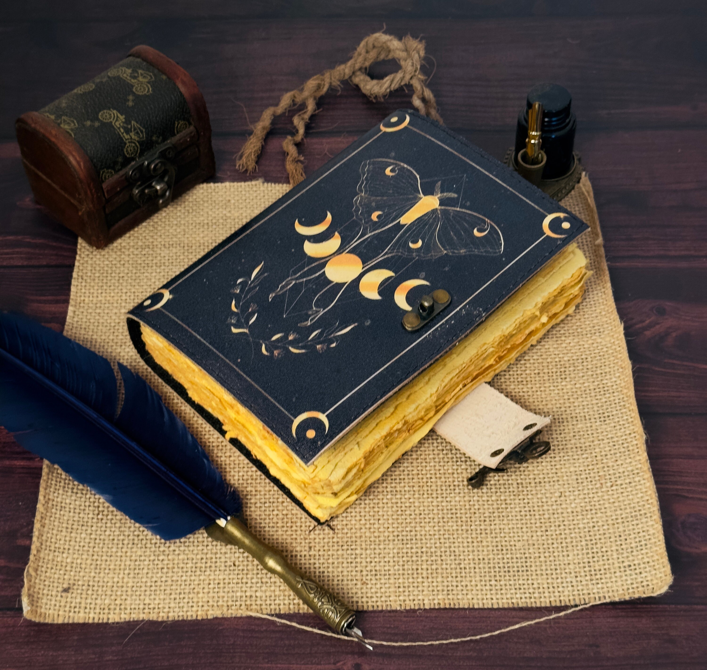 Blank Spell Book of Shadows Journal With Lock Clasp Vintage Handmade ...