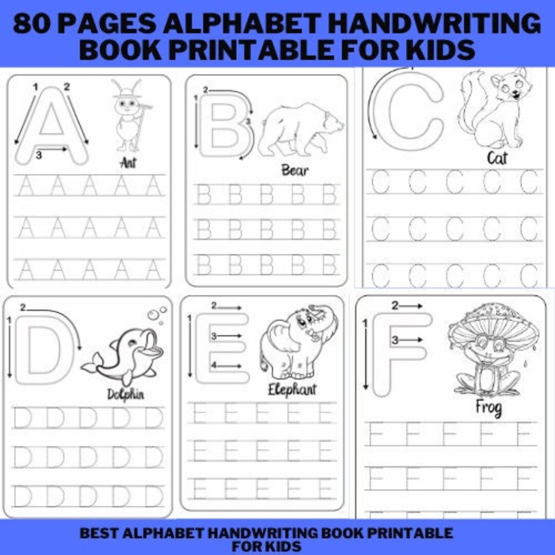 BEST 80 Pages Alphabet Handwriting Book Printable for Kids - Etsy