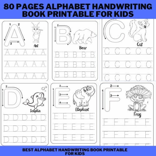 BEST 80 Pages Alphabet Handwriting Book Printable for Kids - Etsy