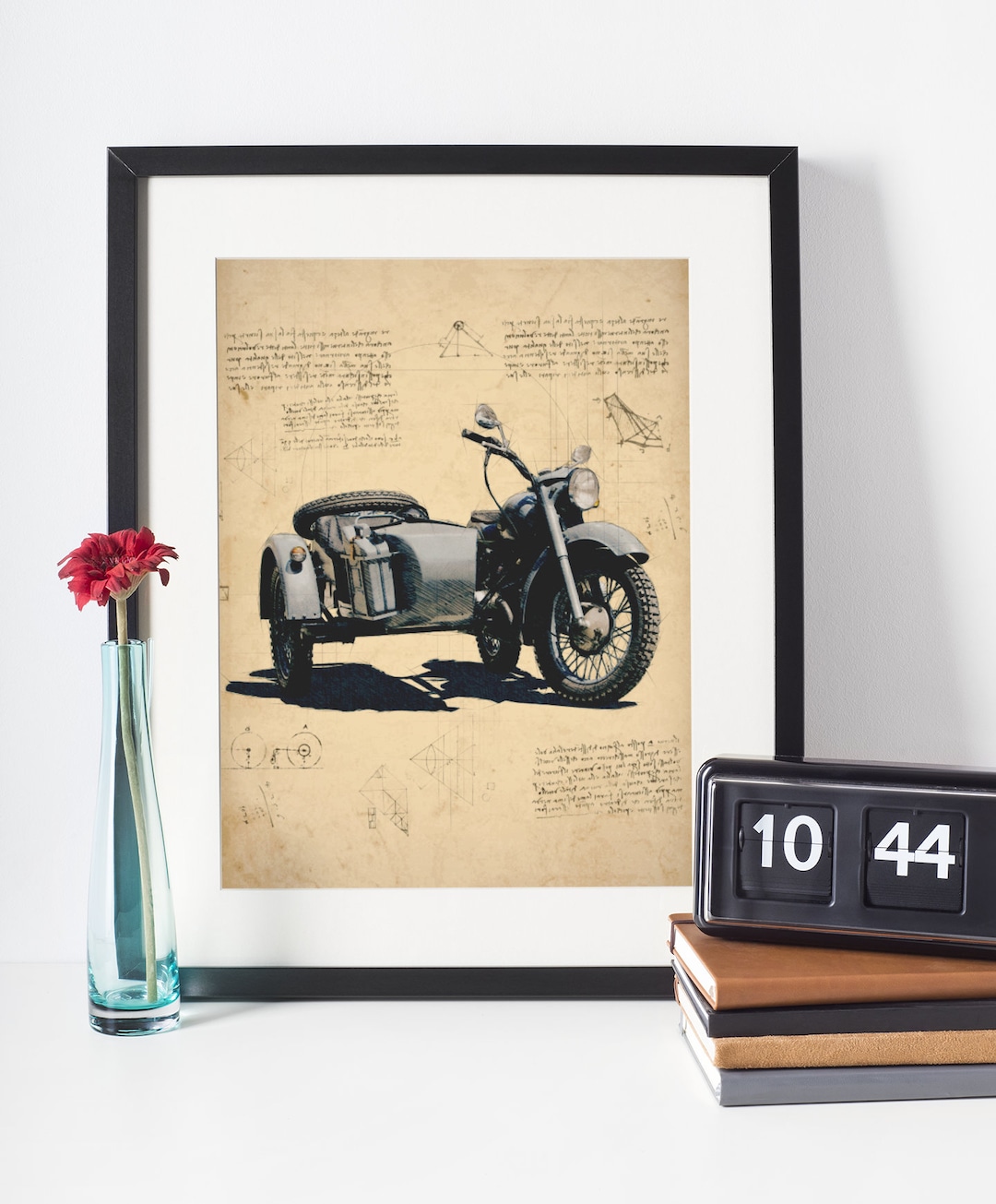 Motorcycle Poster Motorcycle Sidecar Art Print Motorcycle Wall ...