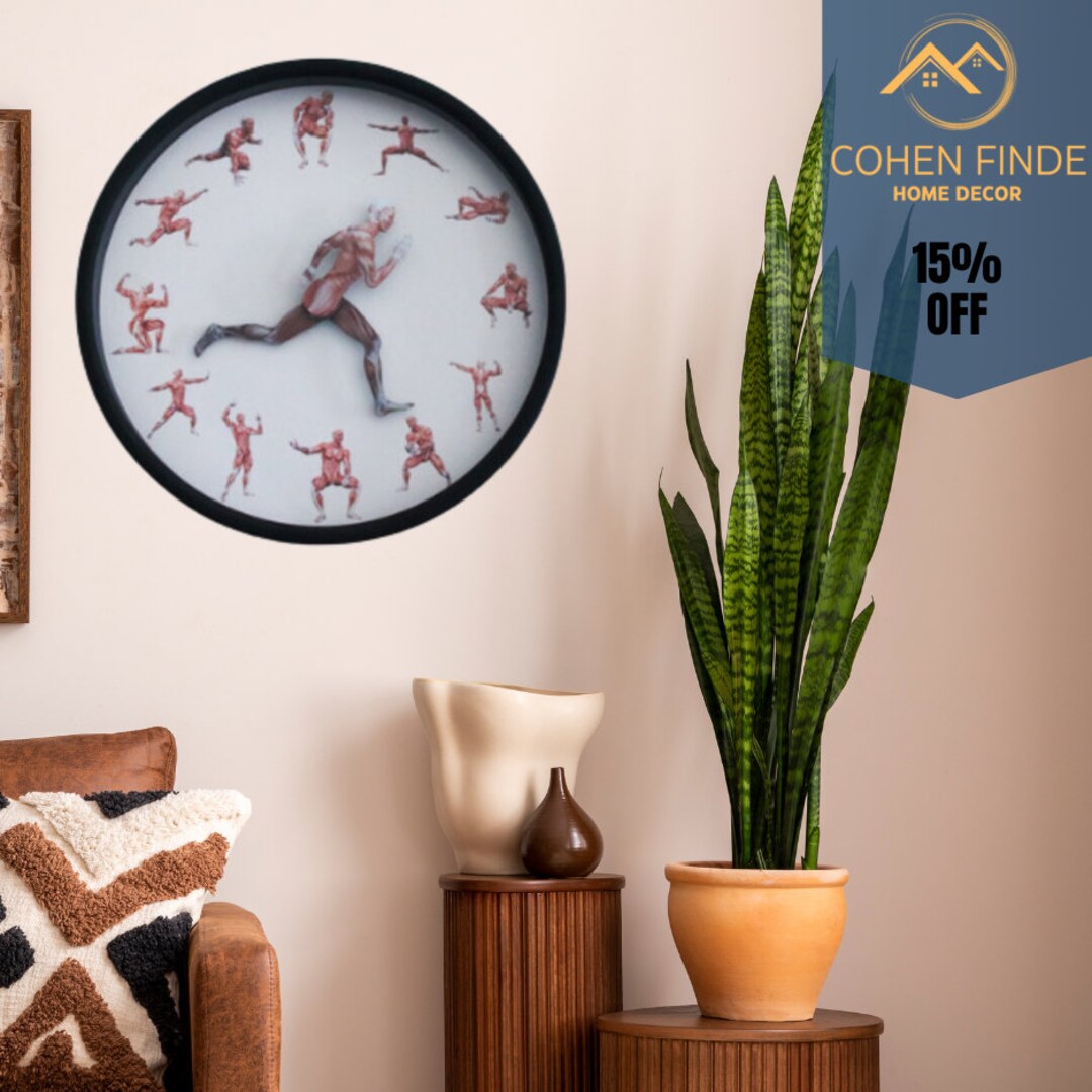 Anatomical Running Man Wall Clock male Anatomy Decor - Etsy