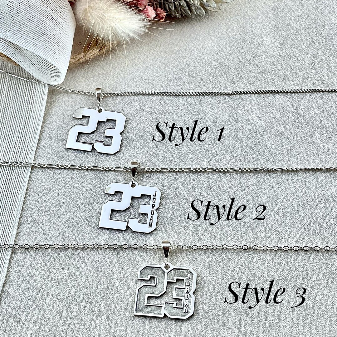 Sport Number Necklace, Sports Jewelry, Lucky Player Number Necklace ...